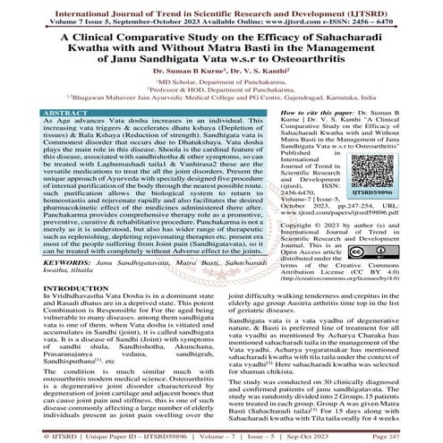 A Clinical Comparative Study on the Efficacy of Sahacharadi Kwatha with ...