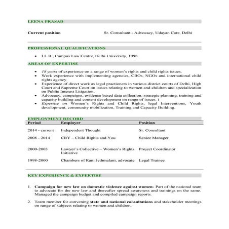 Leena CV June 2016 | PDF