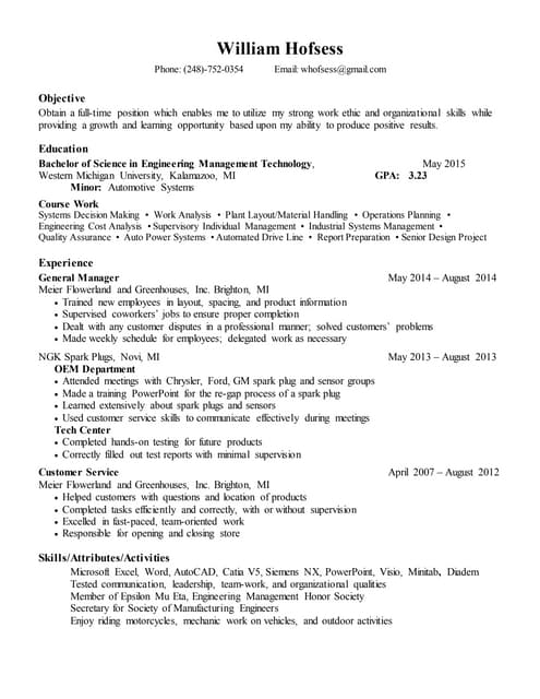 Michael Helmer Resume | PDF