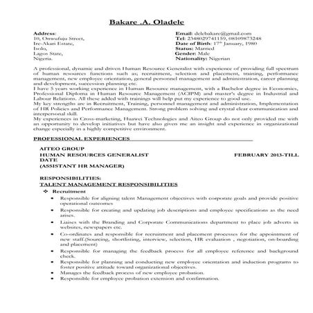 OLADELE BAKARE CV | DOC