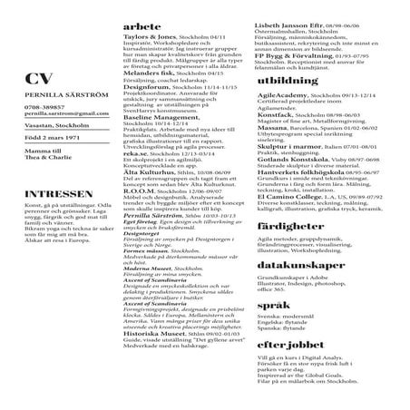 CV pernilla särström linked-in april2016 | PDF