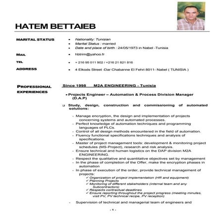 CV Hatem BETTAIEB EN | PDF
