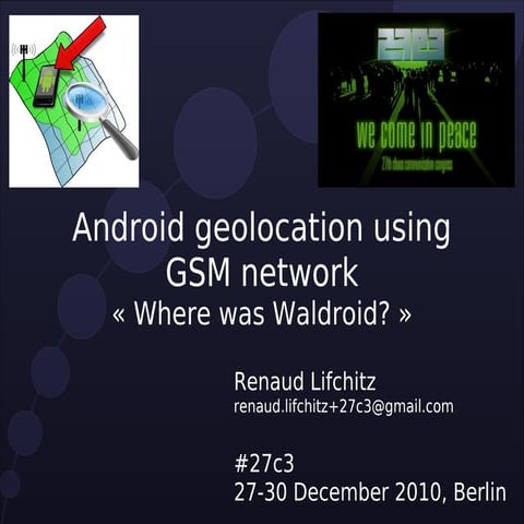 Android geolocation using GSM network | PPT