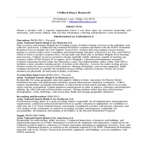 Cliff H Boutwell Resume 2015 OPS | DOCX
