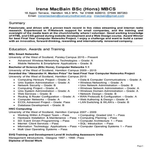 Hannah Stewart CV | PDF