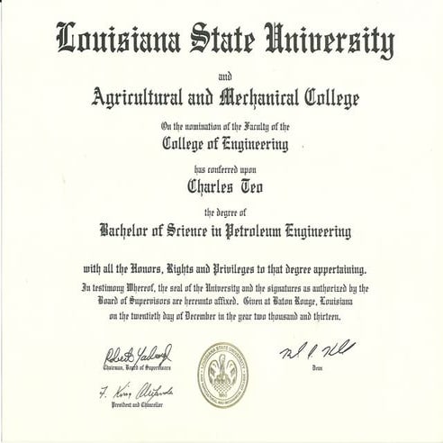 LSU Degree Certificate | PDF