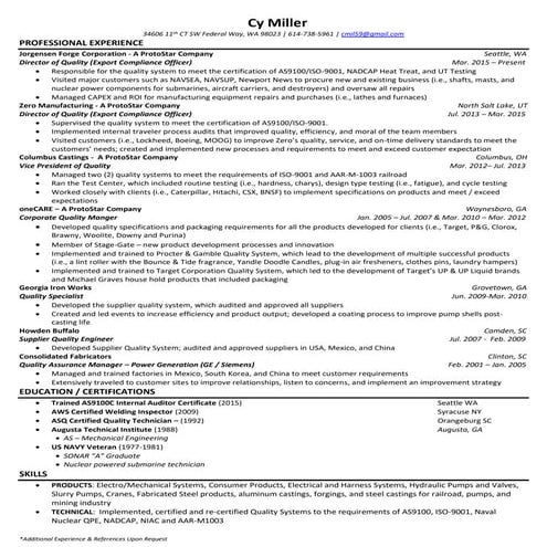 Cy Miller Resume - FEB 2017 | PDF