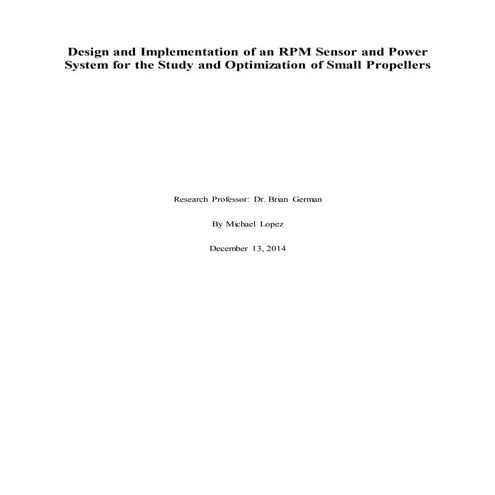 Design and Implementation of an RPM Sensor and Power System for the ...