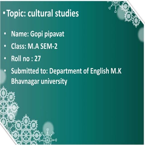 cultural studies | PPTX