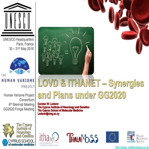 LOVD & ITHANET: Synergies and plans under GG2020 - Carsten W Lederer | PPTX