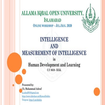 Intelligence and measurement of intelligence | PDF