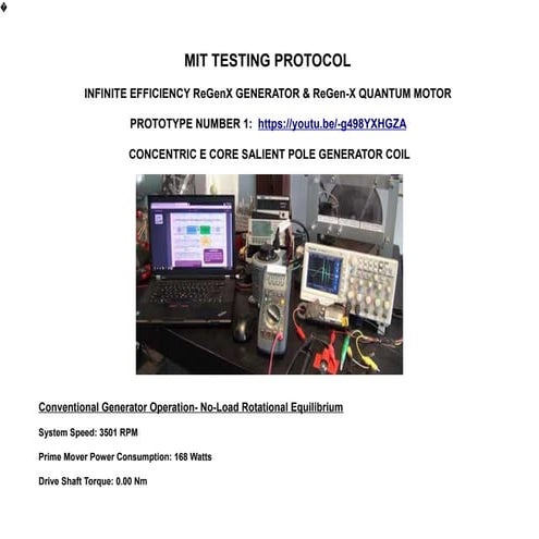 #27 MIT TESTING PROTOCOL - INFINITE EFFICIENCY ReGenX GENERATOR ...