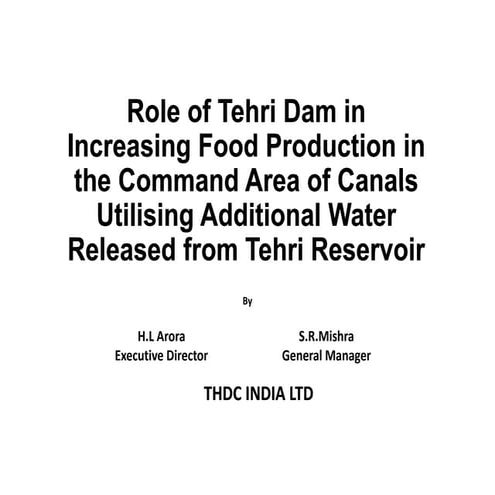 27 nov16 role_of_tehri_dam_in_increasing_food_production_in_the_command ...