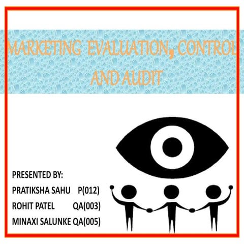 marketing evaluation , control and audit | PPTX