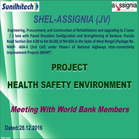 28.12.16, hse on project nh 60 a delhi world bank meeting | PPT | Civil ...