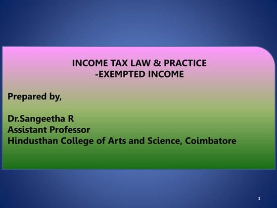 Income tax introduction and basic concepts | PPTX