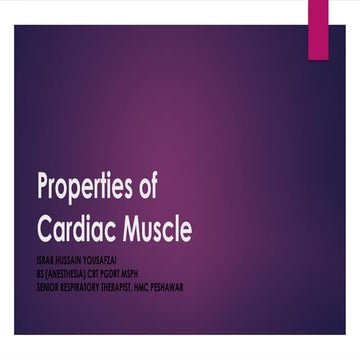 Cardiac muscle physiology | PPTX