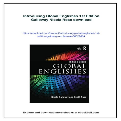Introducing Global Englishes 1st Edition Galloway Nicola Rose | PDF