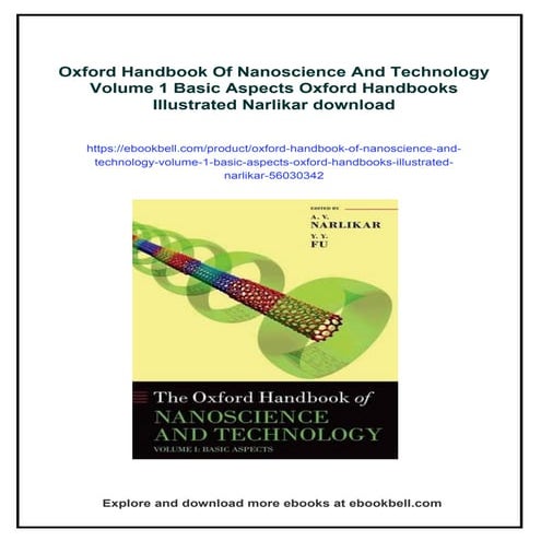 Oxford Handbook Of Nanoscience And Technology Volume 1 Basic Aspects ...