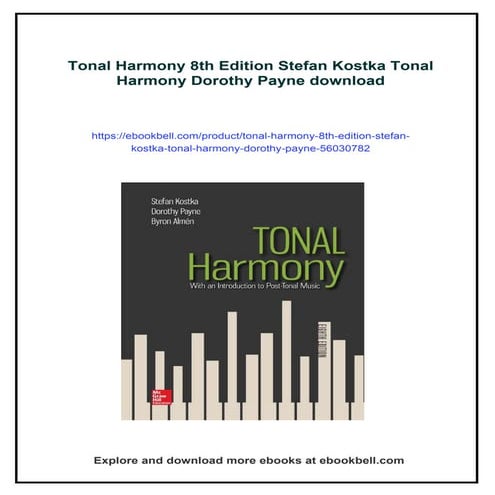 Tonal Harmony 8th Edition Stefan Kostka Tonal Harmony Dorothy Payne | PDF