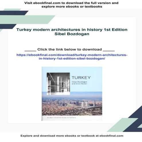 Turkey modern architectures in history 1st Edition Sibel Bozdogan | PDF