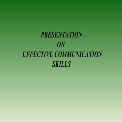 Effective Communication Skills Ppt