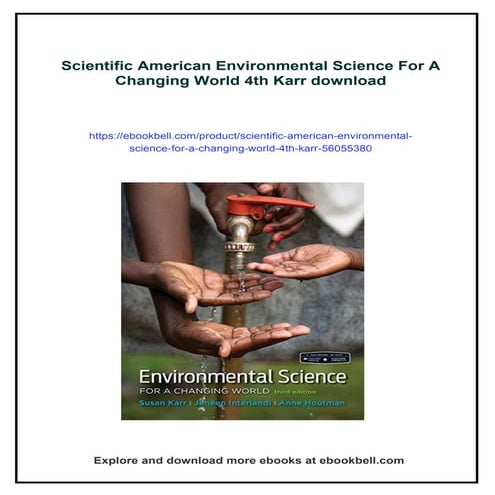 Scientific American Environmental Science For A Changing World 4th Karr ...