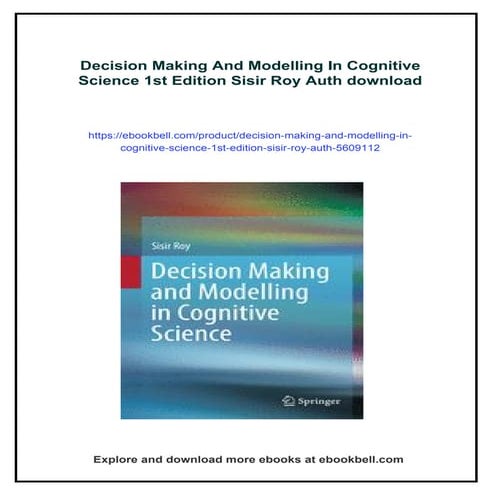 Decision Making And Modelling In Cognitive Science 1st Edition Sisir Roy Auth | PDF