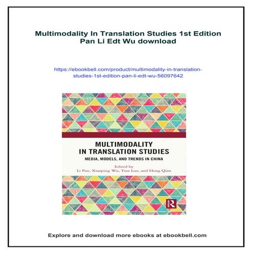 Multimodality In Translation Studies 1st Edition Pan Li Edt Wu | PDF