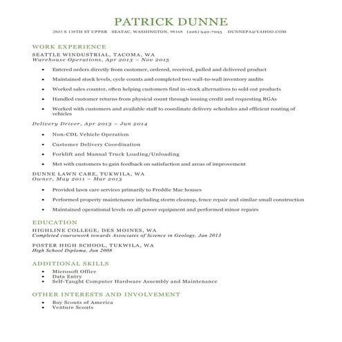 Joshua Benedict Resume | DOCX