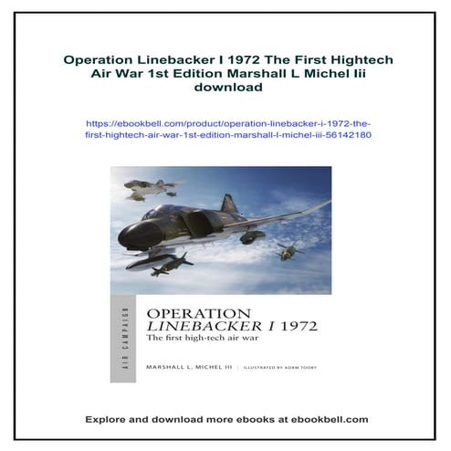 Operation Linebacker I 1972 The First Hightech Air War 1st Edition ...