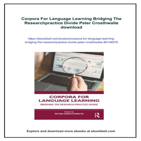 Corpora For Language Learning Bridging The Researchpractice Divide ...