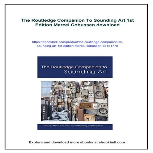 The Routledge Companion To Sounding Art 1st Edition Marcel Cobussen | PDF