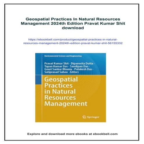 Geospatial Practices In Natural Resources Management 2024th Edition Pravat Kumar Shit | PDF