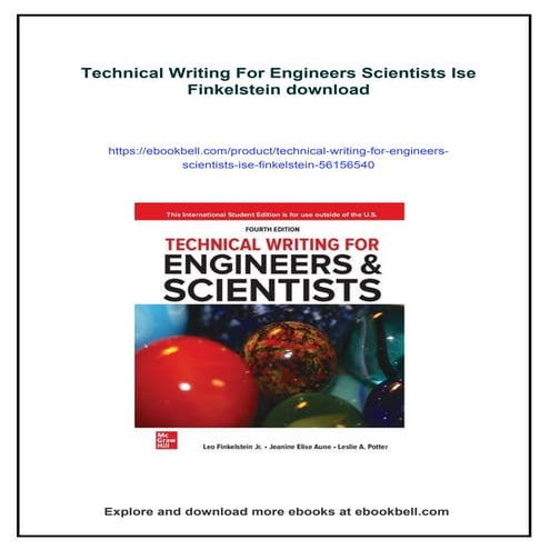 Technical Writing For Engineers Scientists Ise Finkelstein | PDF