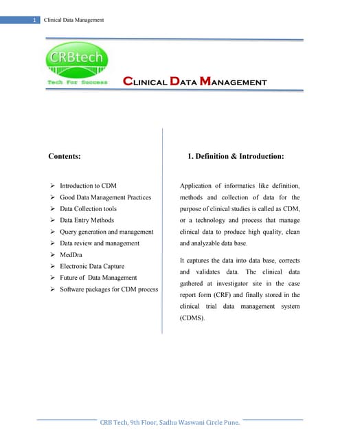 Clinical data management | PPTX