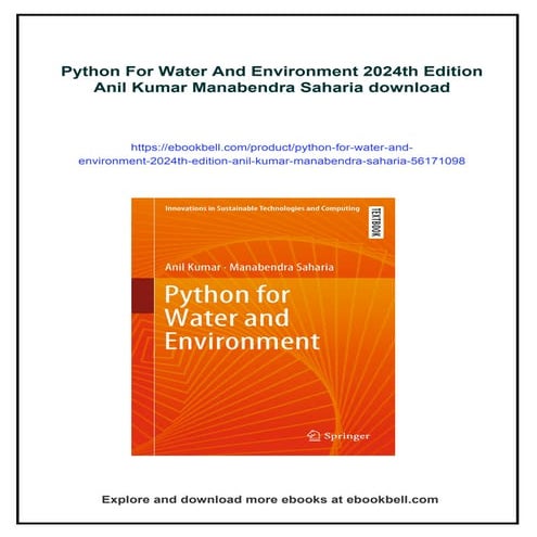 Python For Water And Environment 2024th Edition Anil Kumar Manabendra ...