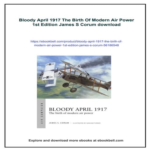 Bloody April 1917 The Birth Of Modern Air Power 1st Edition James S ...