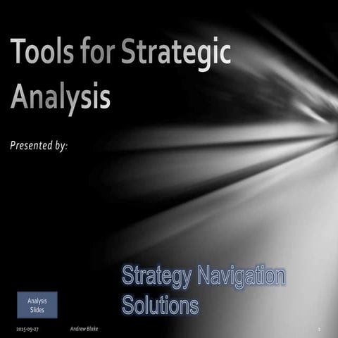 Tools for Strategic Analysis | PPSX