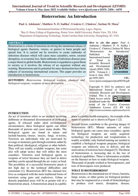 MICROBIAL FORENSICS- SMU MEDICAL JOURNAL | PDF