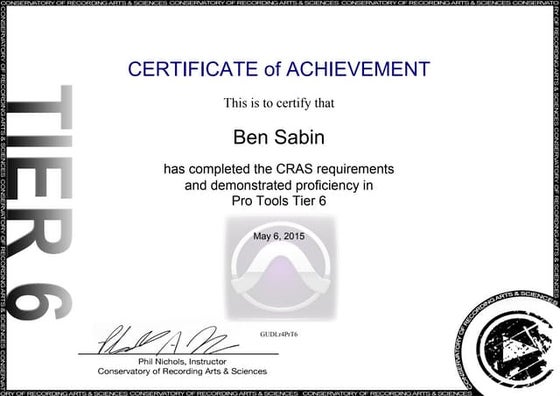 Pro Tools Tier 5 Certification | PPT