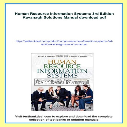 Human Resource Information Systems 3rd Edition Kavanagh Solutions Manual | PDF