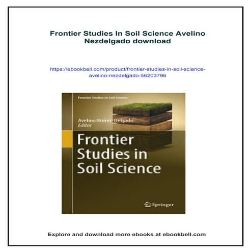 Frontier Studies In Soil Science Avelino Nezdelgado | PDF