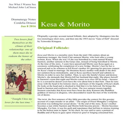Dramaturge Notes | PDF