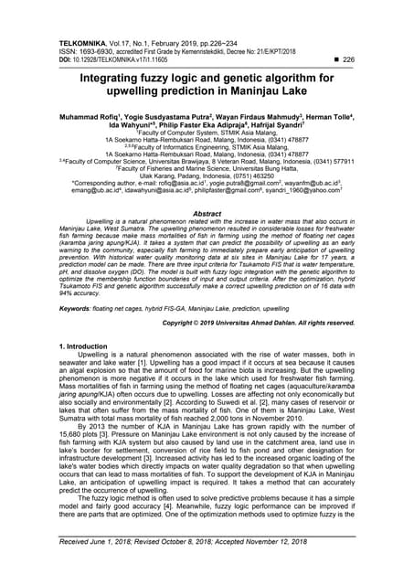 Integrating Fuzzy Logic And Genetic Algorithm For Upwelling Prediction 8386