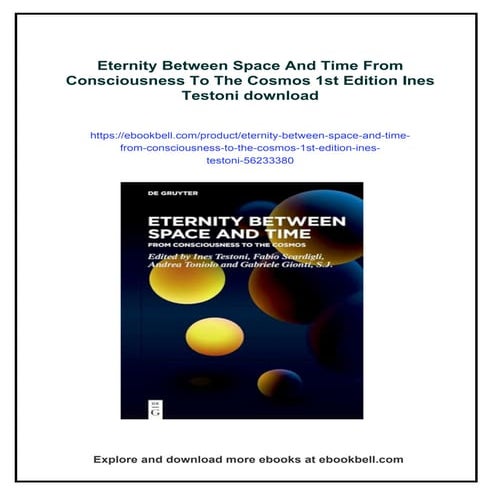 Eternity Between Space And Time From Consciousness To The Cosmos 1st ...