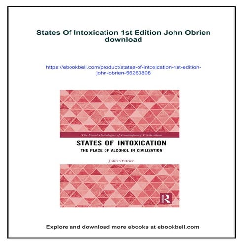 States Of Intoxication 1st Edition John Obrien | PDF