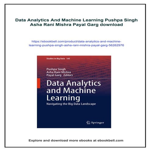 Data Analytics And Machine Learning Pushpa Singh Asha Rani Mishra Payal Garg | PDF