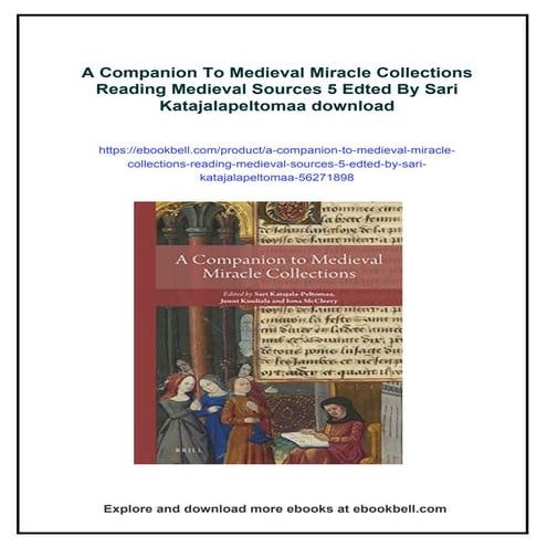 A Companion To Medieval Miracle Collections Reading Medieval Sources 5 ...