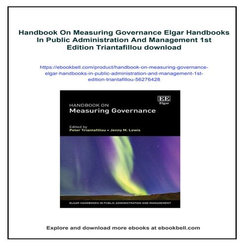 Handbook On Measuring Governance Elgar Handbooks In Public ...